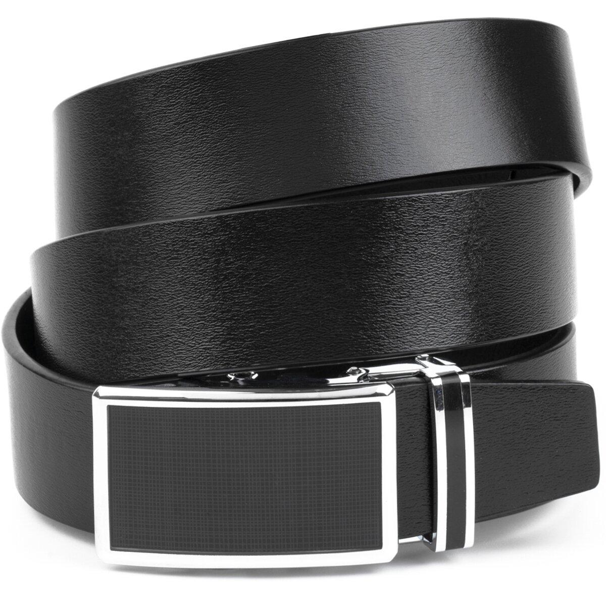 Ремень Мужской C Матовой Черной Вставкой на Пряжке Vintage 20289 Черный ...