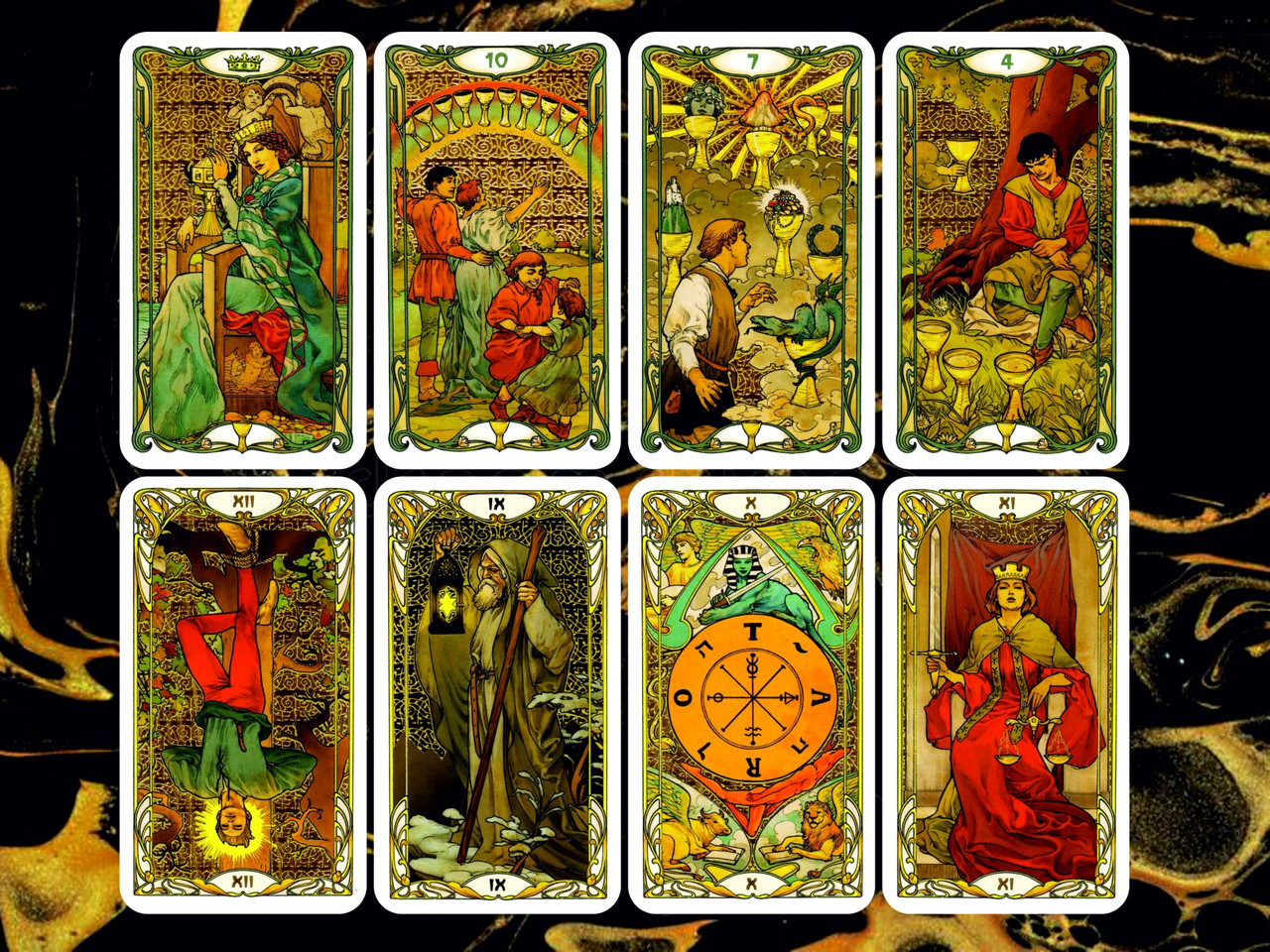 Купить GoldArtNouveau Tarot - (Золотое Таро Арт-Нуво), цена 400 ...