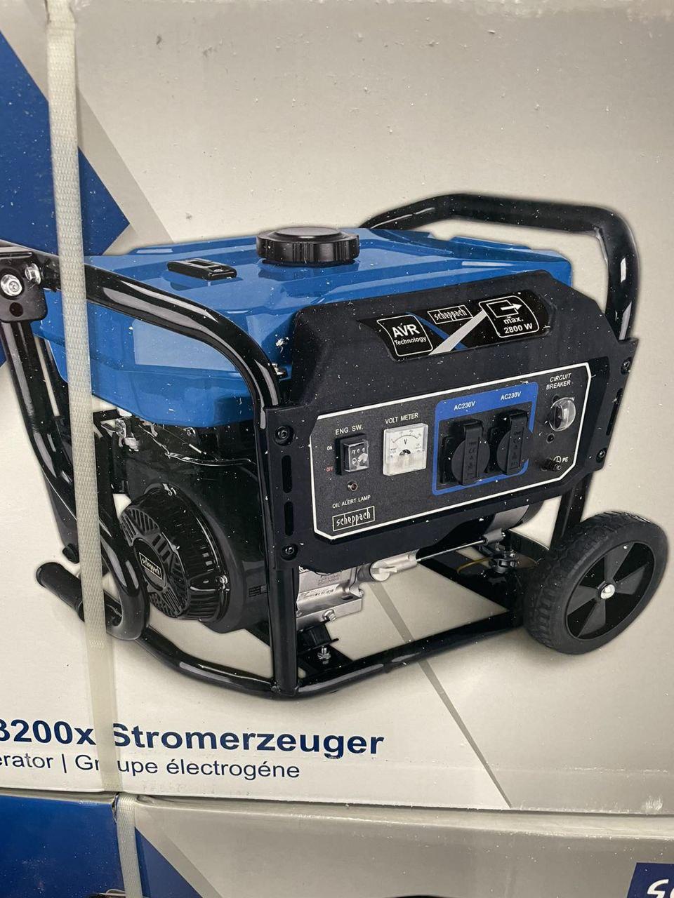 Бензиновий генератор Scheppach Sg3200x 2 5 кВт 220 В 2 розетки бак