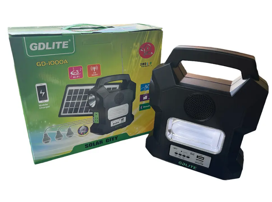 Ліхтар Система Автономного Освітлення GDLITE GD-2000А Із Сонячною Панеллю, Ліхтар, Power Bank ...