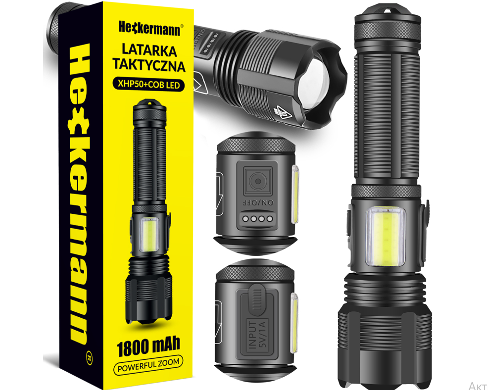Ліхтарик Багатофункціональний HECKERMANN TACTICAL BATTERY COB 2300 Lm ...