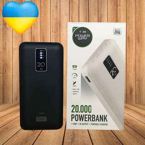 Повербанк Power Way TX23 на 20000 mAh powerbank для смартфона (power ...