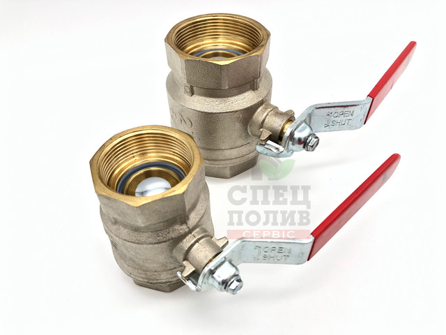Шаровий кран на воду 2" дюйма (59 мм), до 25 бар, латунний кран ...