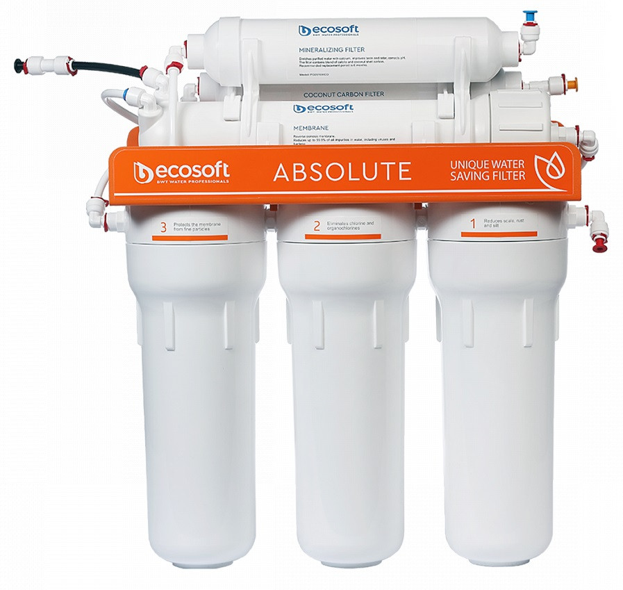 Ecosoft Absolute reverse osmosis filter with mineralizer, 75 gal/day, 1 ...