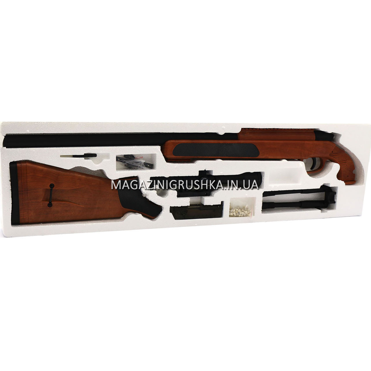 Снайперская винтовка «Airsoft Gun», темно-коричневая, 110 см, дальность ...