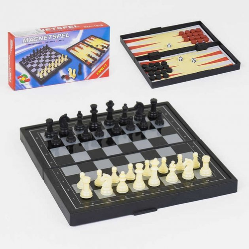 Купити Шахи, шашки, нарди магнітні 3 в 1 1818 (пластик, р-р дошки 19см ...