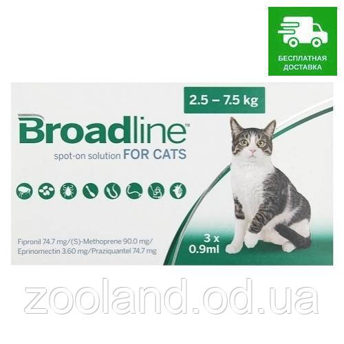 Купить Broadline Spot On для кошек до 7,5 кг, 1 уп., цена 1125 грн ...