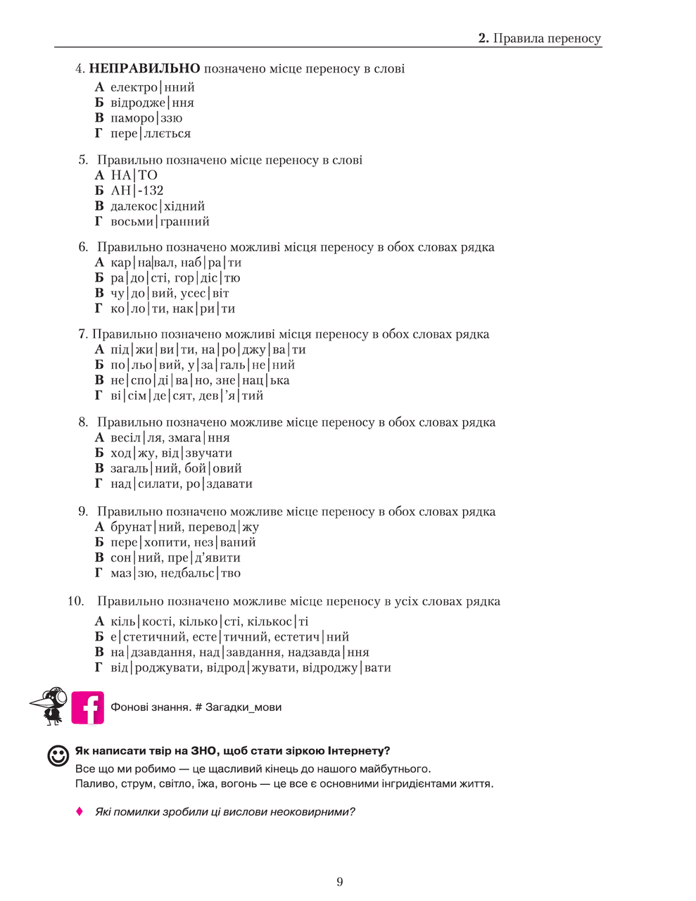 Купити Посібник Українська мова Правопис у таблицях тестові завдання Олександр Авраменко Оксана
