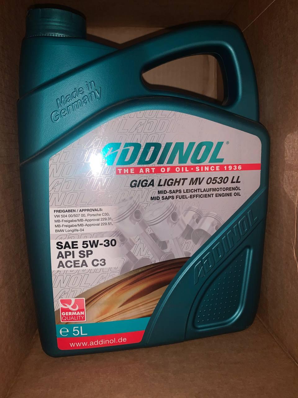 Моторное масло Addinol 5w30 Giga Light MV 0530 LL 5л (ID#1727982426), цена: 1900 ₴, купить на ...