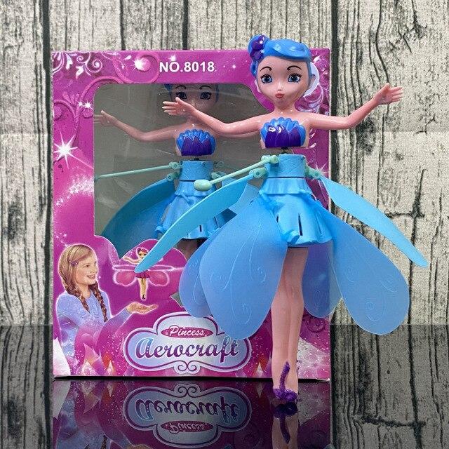 Летающая Кукла Фея Интерактивная Flying Fairy Летит за Рукой Голубой ...