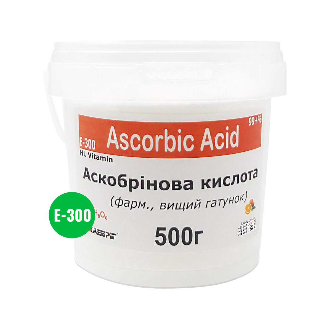 Аскорбиновая кислота Klebrig 500г фарм. Пищевая добавка Е-300, цена 165 ...