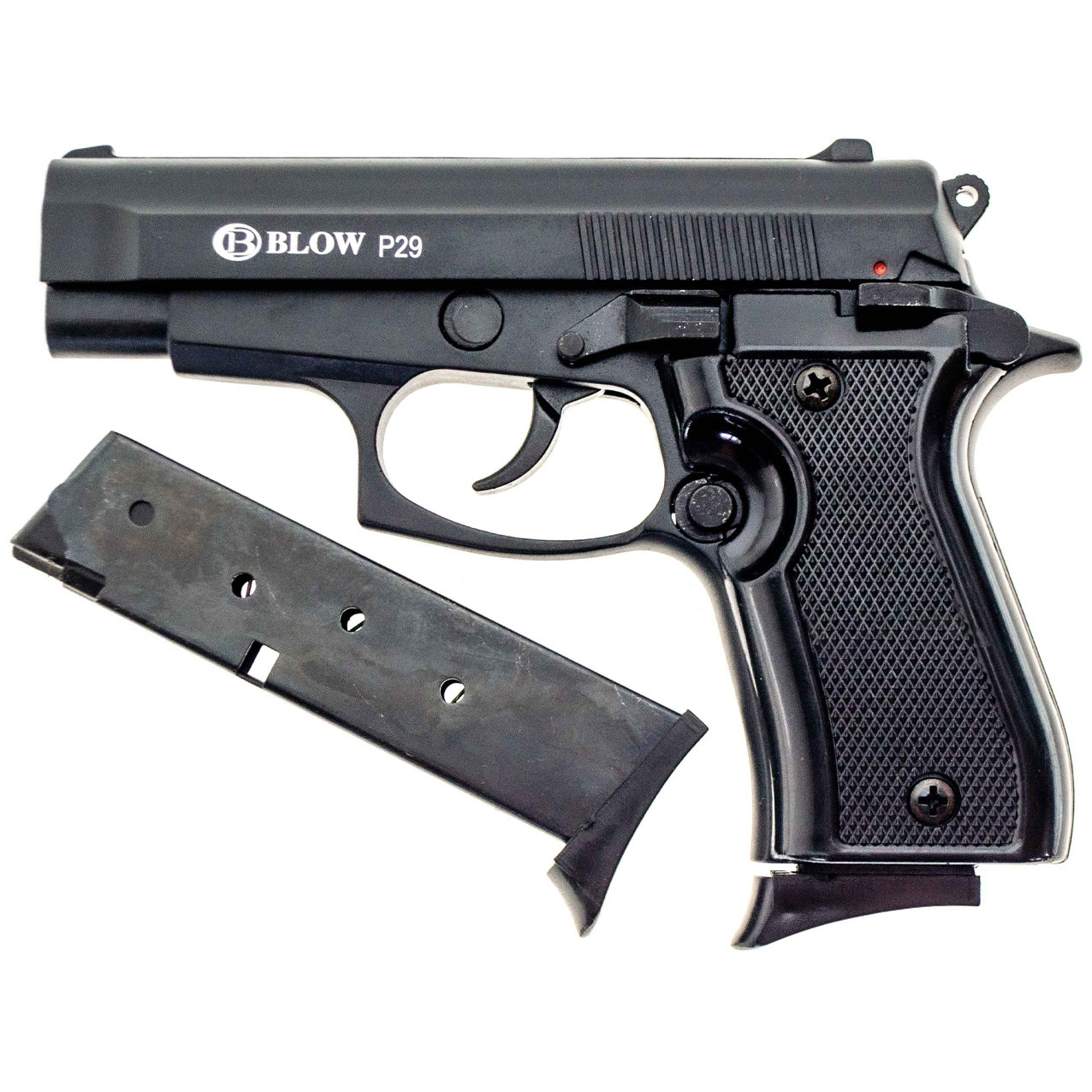 Пістолет сигнальний стартовий BLOW P29, 7+1/9 mm (Black/Black Grips ...