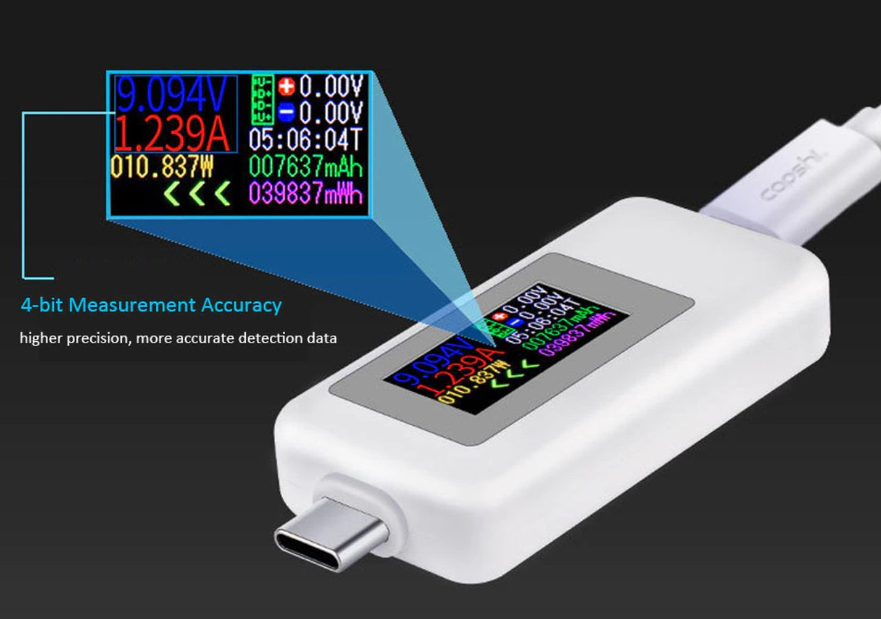Type-C - USB тестер тока,напряжения,мощности и заряда: продажа, цена в ...