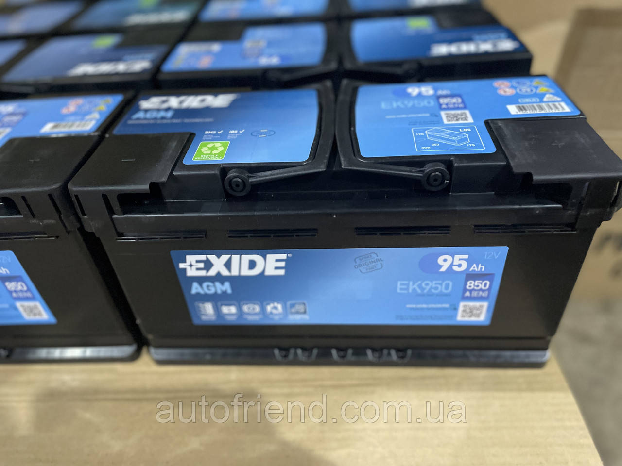 Аккумулятор EXIDE START-STOP тяговый гелевый AGM 95Ah Ев (-/+) (850EN ...