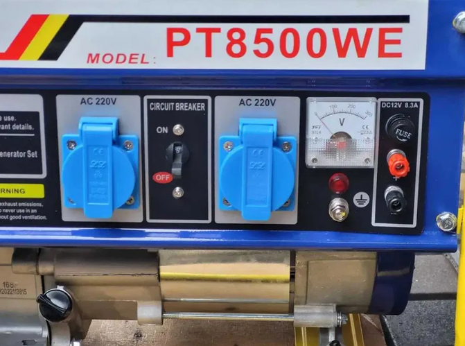 Генератор бензиновый однофазный 3 Kw Powertech PT8500WE, Бензогенератор, электростанция повертех ...