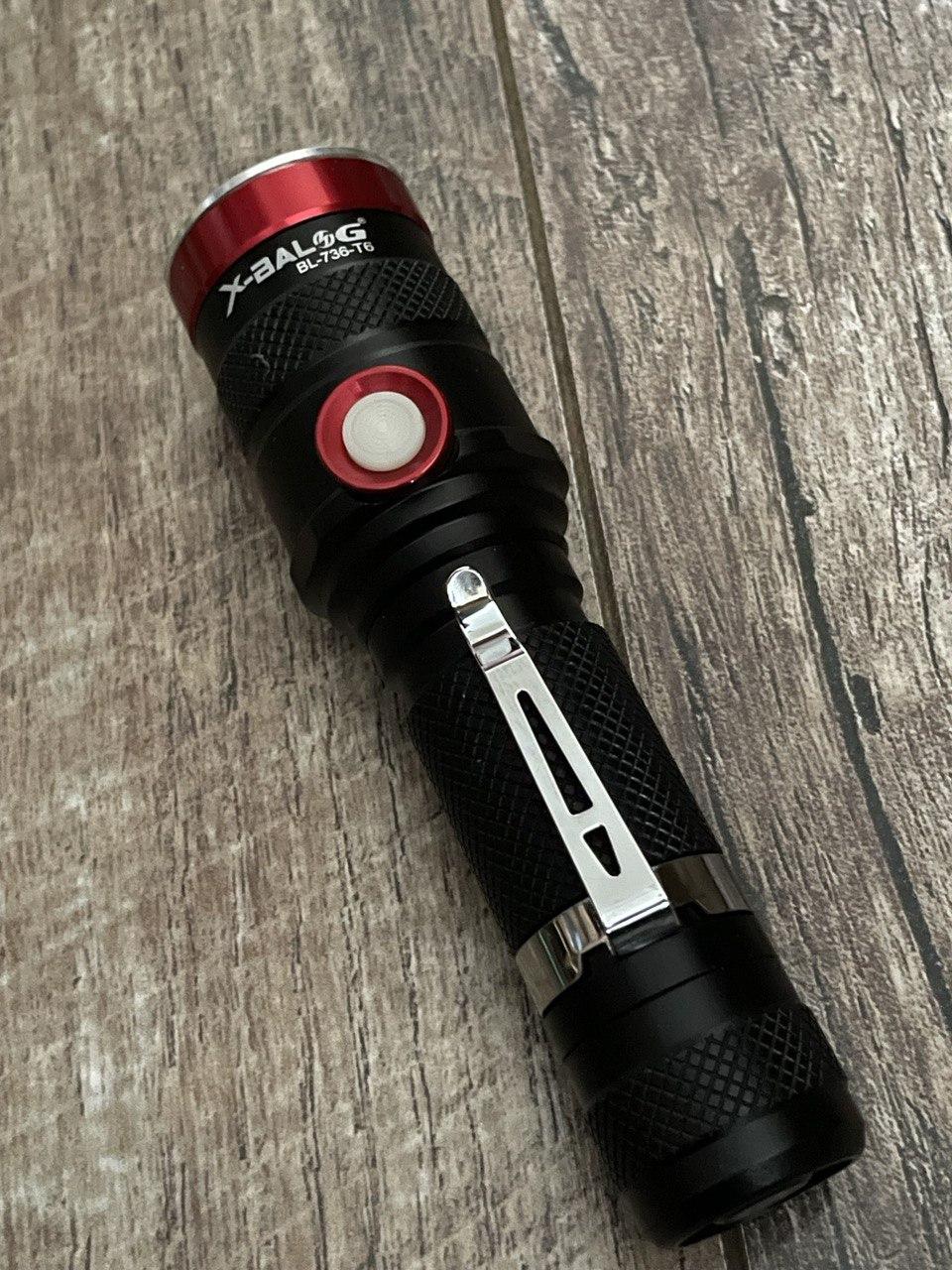 Купить Фонарь ручной X-Balog BL-736 T6 аккумуляторный USB, цена 525 грн ...