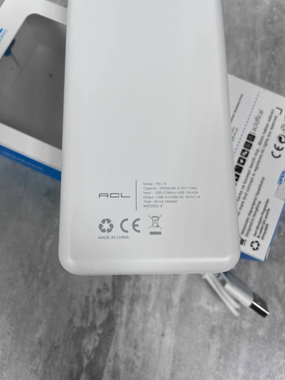 Power Bank Повербанк 30 000 mAh Зовнішній акумулятор ACL XL WHITE, ціна ...