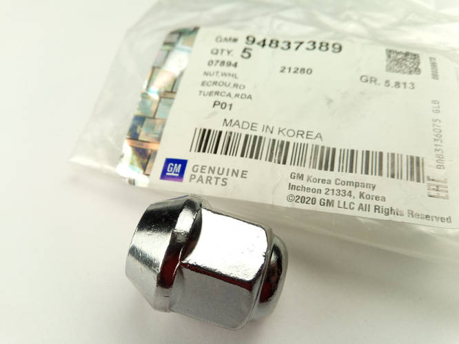 Купить Гайка колеса Aveo/Lacetti, "GM" (94837389) закрытая, цена 95.31 ...