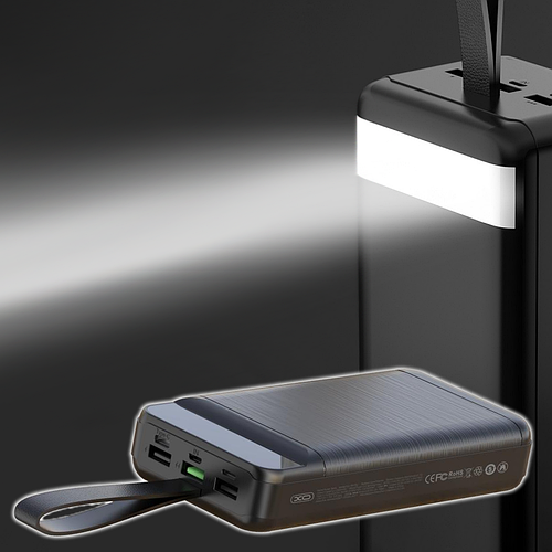 Великий повербанк із світильником 30000mAh 22.5W XO PR156 Digital Display 3USB+Type-C QC3.0 ...