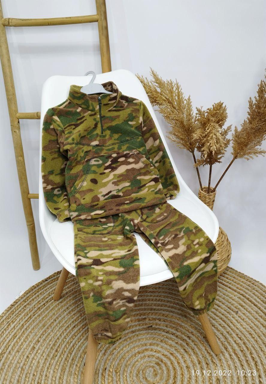 Костюм Спортивный Детский, Флис Камуфляж, Теплый, на Рост 86-92, 98-104 ...