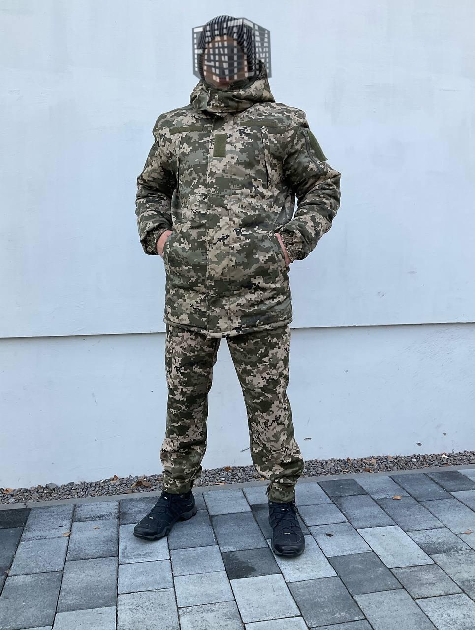 Бушлат Водонепроницаемый Армейский Зимний Пиксель с Капюшоном ...