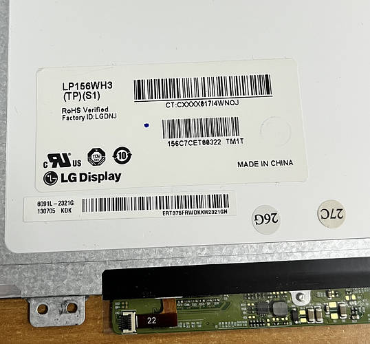 ДЕФЕКТ!!Б/У Матрица LG Display 15.6", LP156WH3(TP)(S1), 1366x768, 30 ...