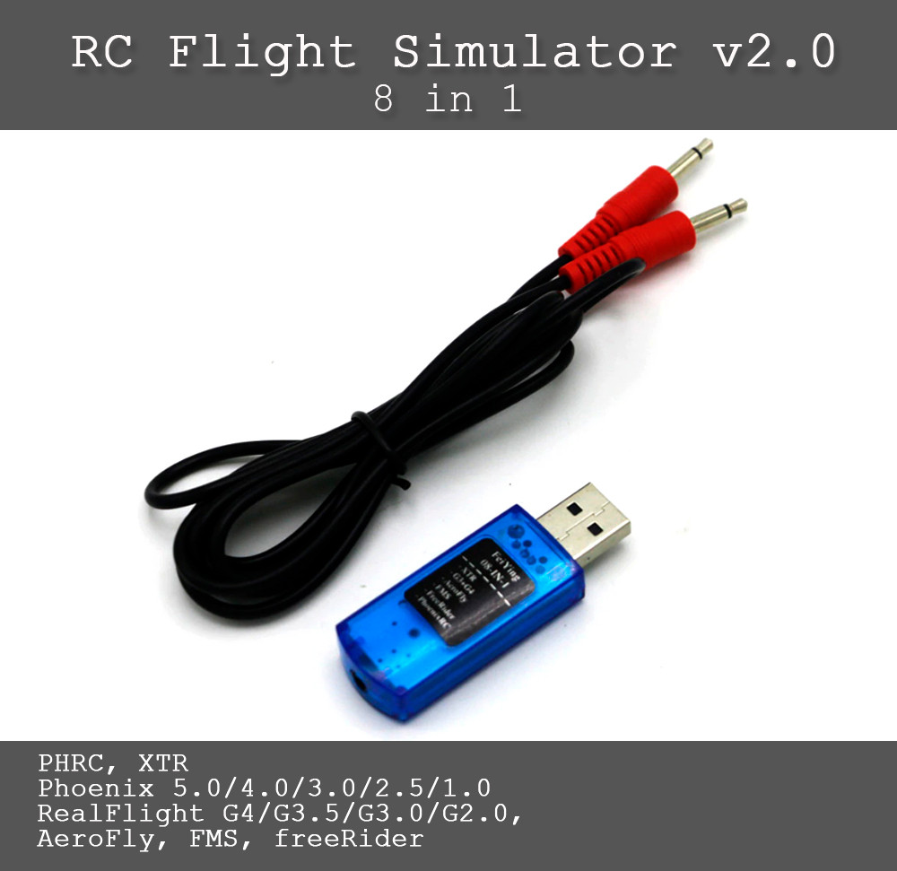 RC Flight Simulator v2.0 8 in 1 Fly Simulation USB Cable PHRC XTR ...