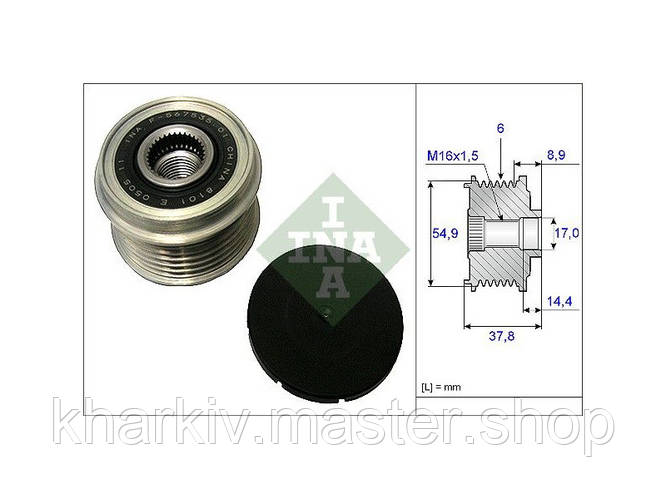 Шків демпферний генератор HYUNDAI Grandeur HG 11-16, Santa Fe 09-18 ...