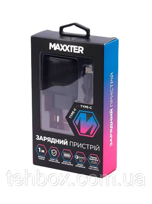 Зарядное устройство Maxxter WC-QCPD-CtC-01 1 порт USB-A + 1 порт Type-C (Power Delivery 18W ...