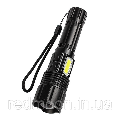 Фонарь ручной аккумуляторный 2в1 с USB-зарядкой, ZOOM и боковым светом ...