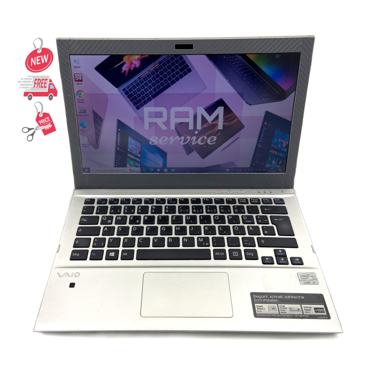 Ноутбук Sony SVT131A11L Intel Core I7-3517U 6GB RAM 128GB SSD + 250GB ...