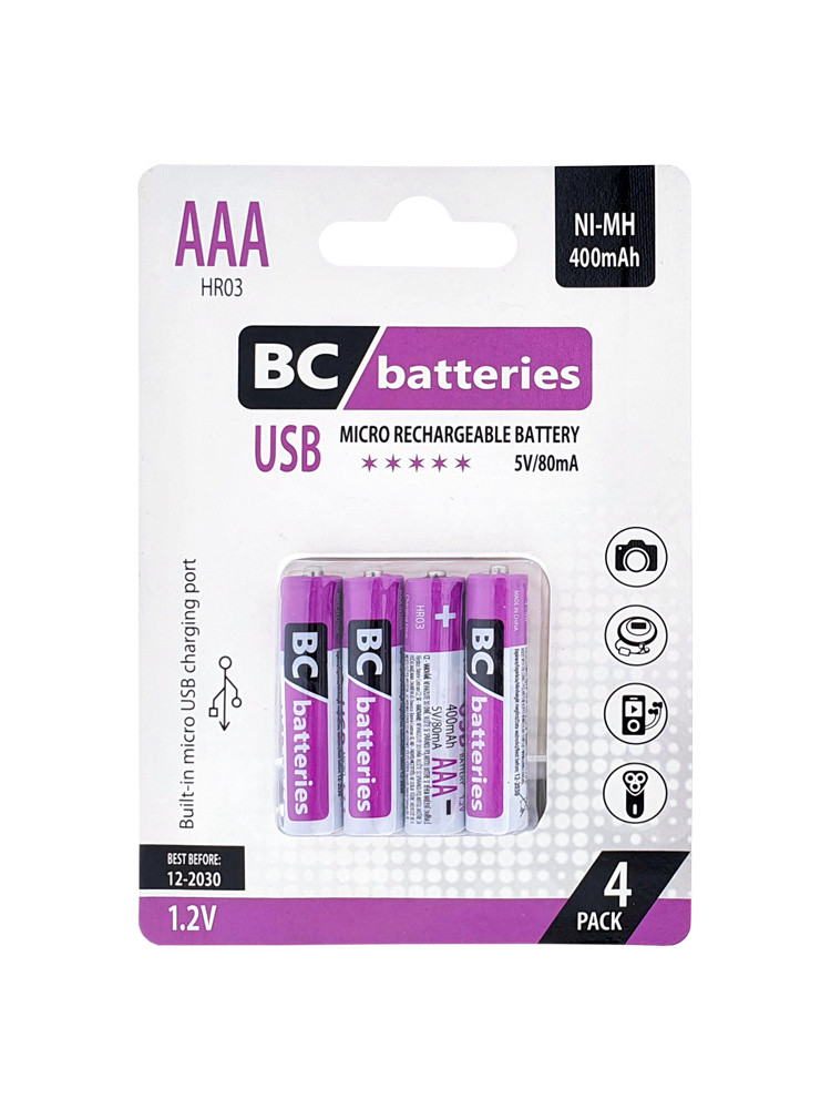 Аккумуляторные Батарейки USB 1,2 В, 4шт AA Батарейки BC — Купить ...