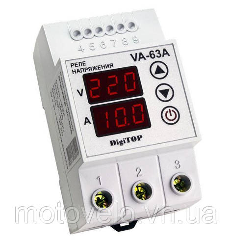 Реле напруги з контролем струму VA-63A DigiTOP, ціна 2200 грн — Prom.ua (ID#1733105291)
