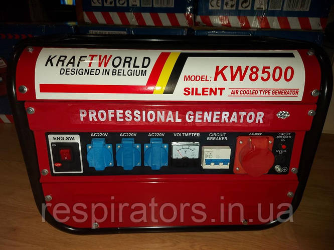 Бензиновый генератор KraftWorld KW8500 12, 220, 380 В електрогенератор 3-фазы Бельгия (ID ...