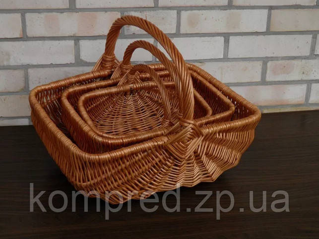 Купить Комплект плетеные корзин из лозы 3шт, цена 1284 ₴ — Prom.ua (ID ...