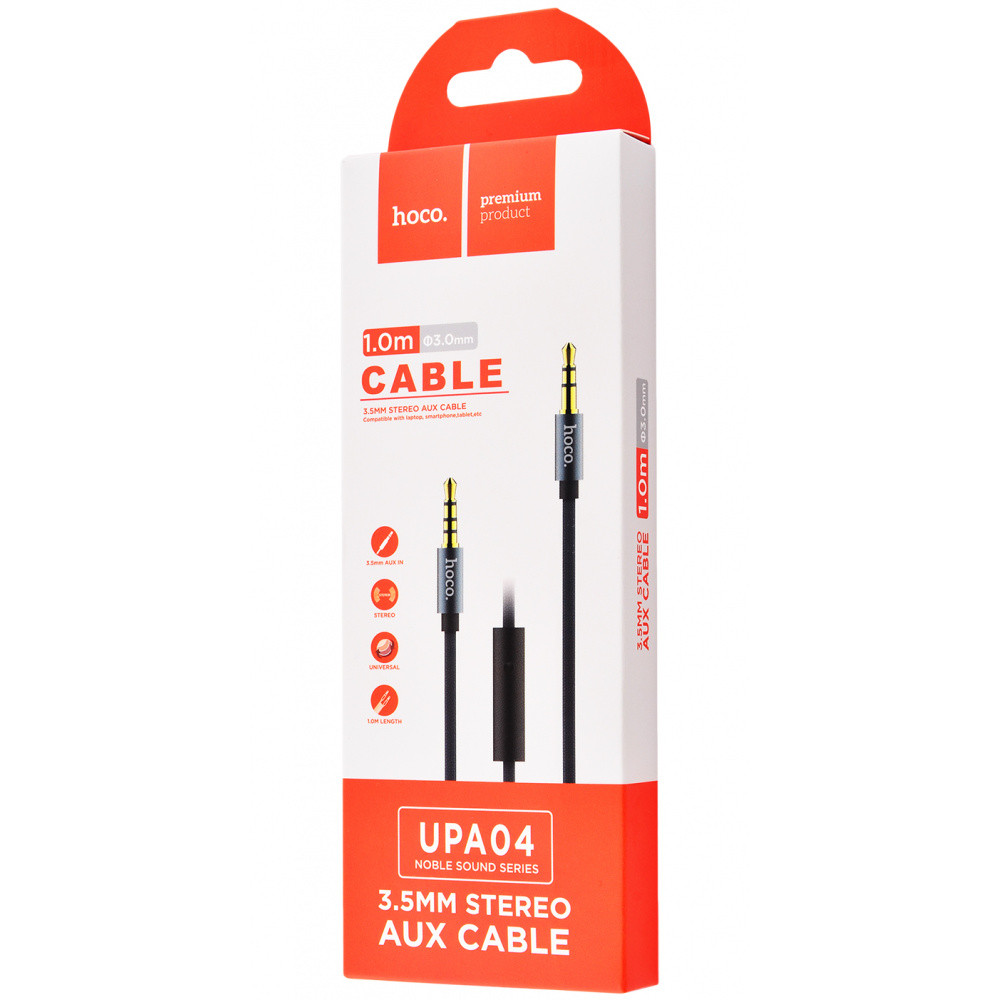 Аудио кабель Aux Hoco UPA04 With Mic (1m), цена 175 грн — Prom.ua (ID#1733804563)