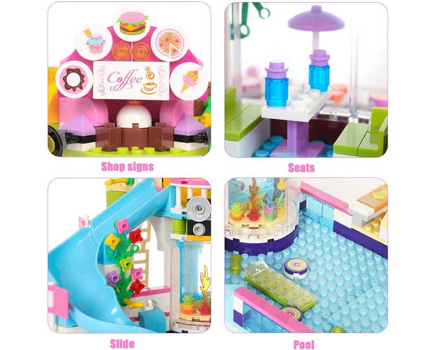 Купить Блочный конструктор типа лего для девочек Аквапарк JDLT Fashion Girls 9518, для детей от ...