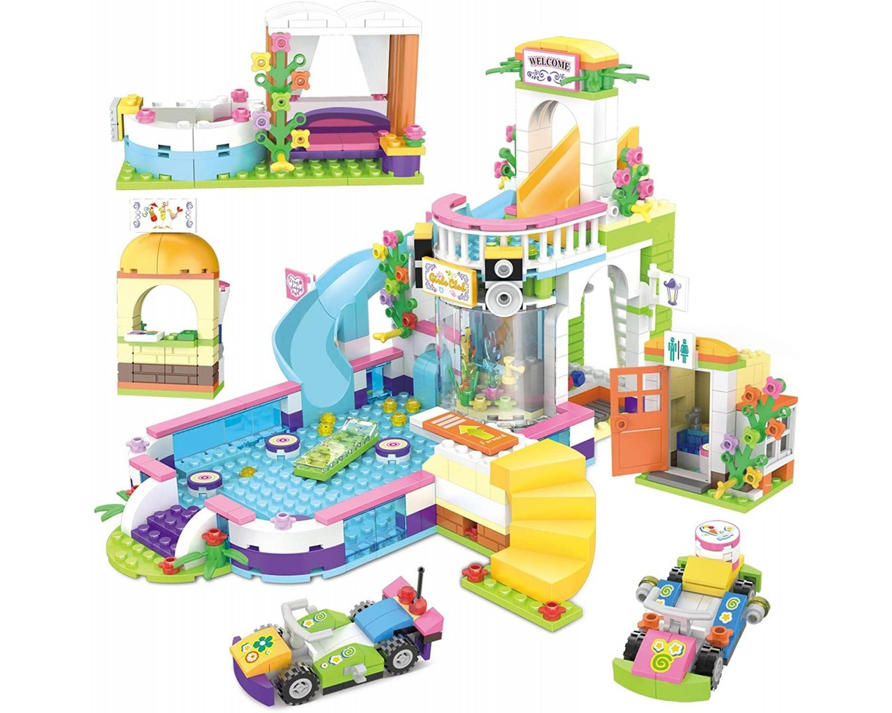 Купить Блочный конструктор типа лего для девочек Аквапарк JDLT Fashion Girls 9518, для детей от ...