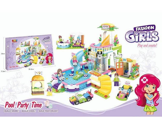 Купить Блочный конструктор типа лего для девочек Аквапарк JDLT Fashion Girls 9518, для детей от ...