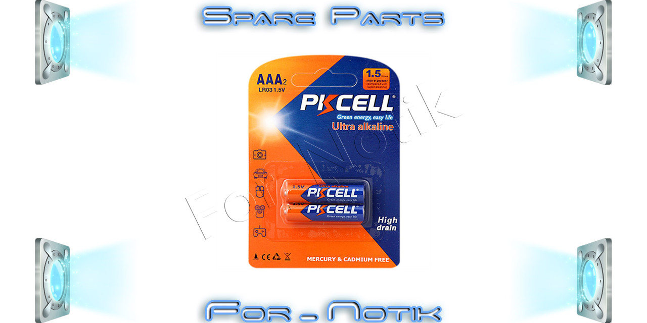 Батарейка Мини-пальчиковая PKCELL AAA LR03 Щелочная 1.5V , 140 Мин ...