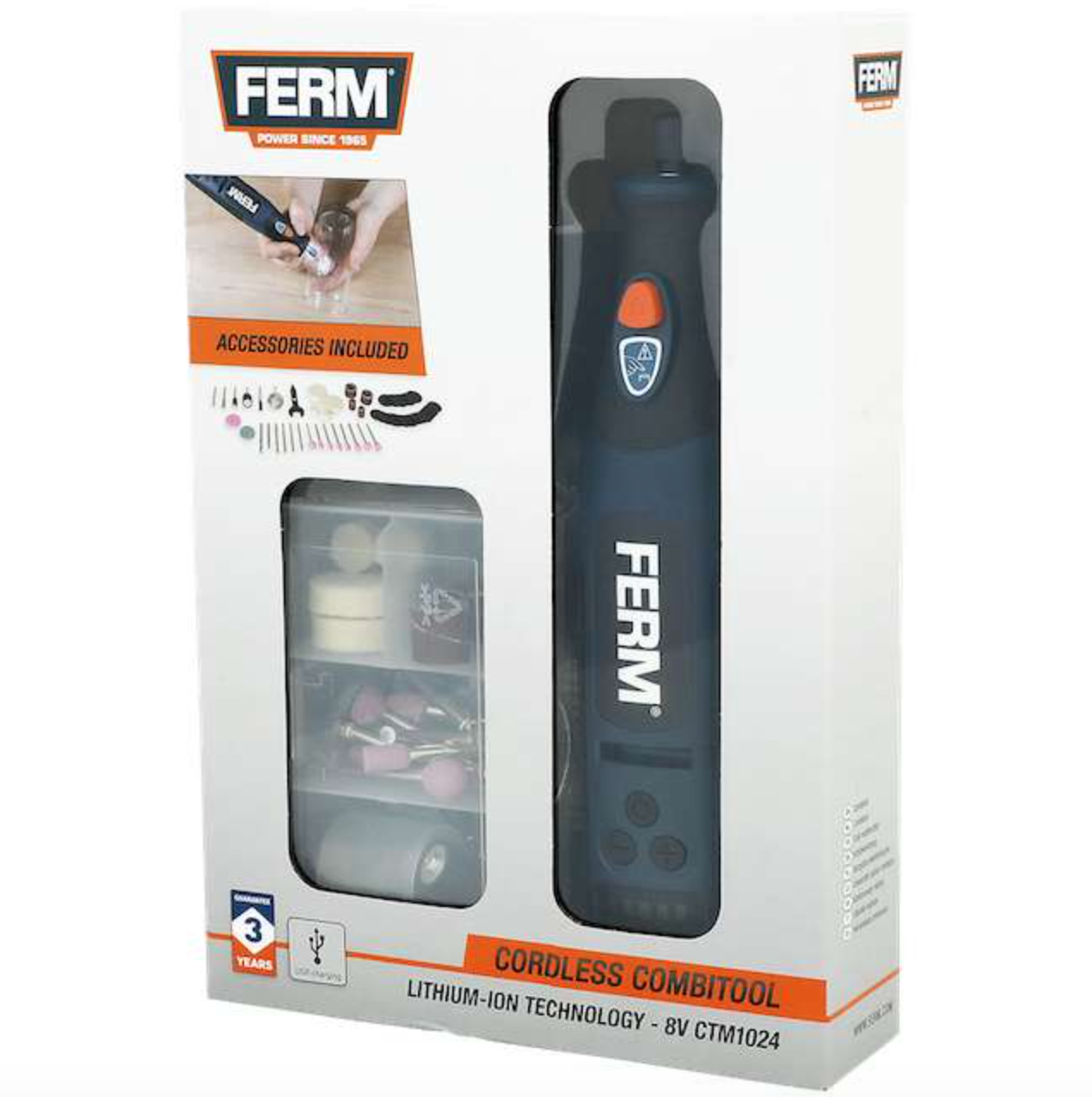 Гравер FERM COMBITOOL 8V мини дрель бормашина дремель набор 50 шт ...