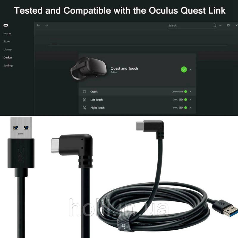 Кабель Oculus Link 3 м для Oculus Quest Di-Tech USB3.0 Type-C 3.2 Gen1 ...