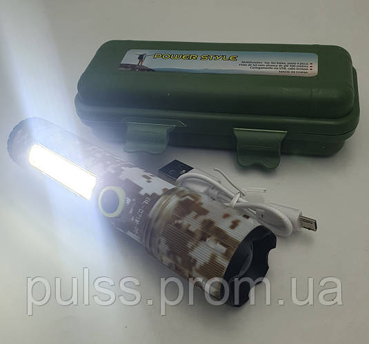 Светодиодный фонарь с боковым COB светильником USB зарядка ручной фонарик аккумуляторный X-BALOG ...