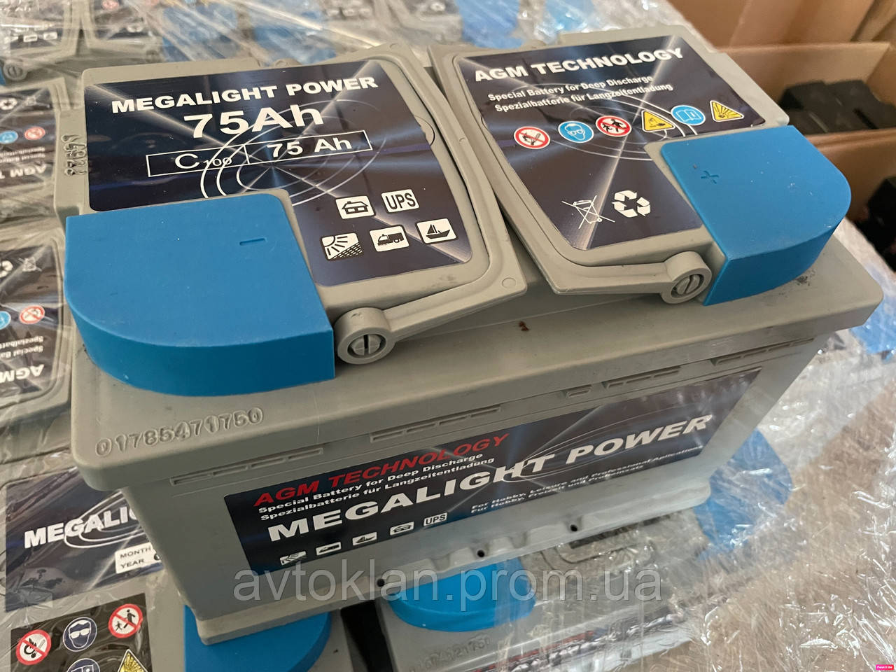 Гелевый аккумулятор AGM 12V 75Ah MEGALIGHT Power тяговый стартерный ...