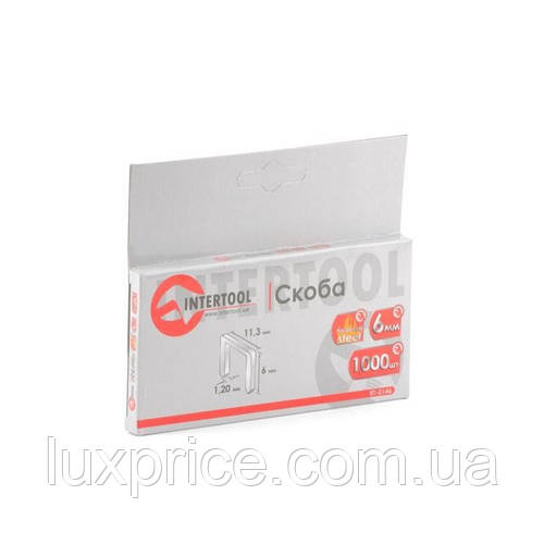 Купити Скоба гартована 6 мм, уп. 1000 шт., ширина 11.3 мм, переріз 1.20 мм (під пістолети RT ...