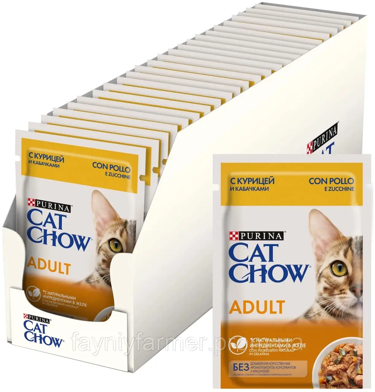 Cat Chow Adult С курицей и кабачками в желе влажный корм для кошек ...