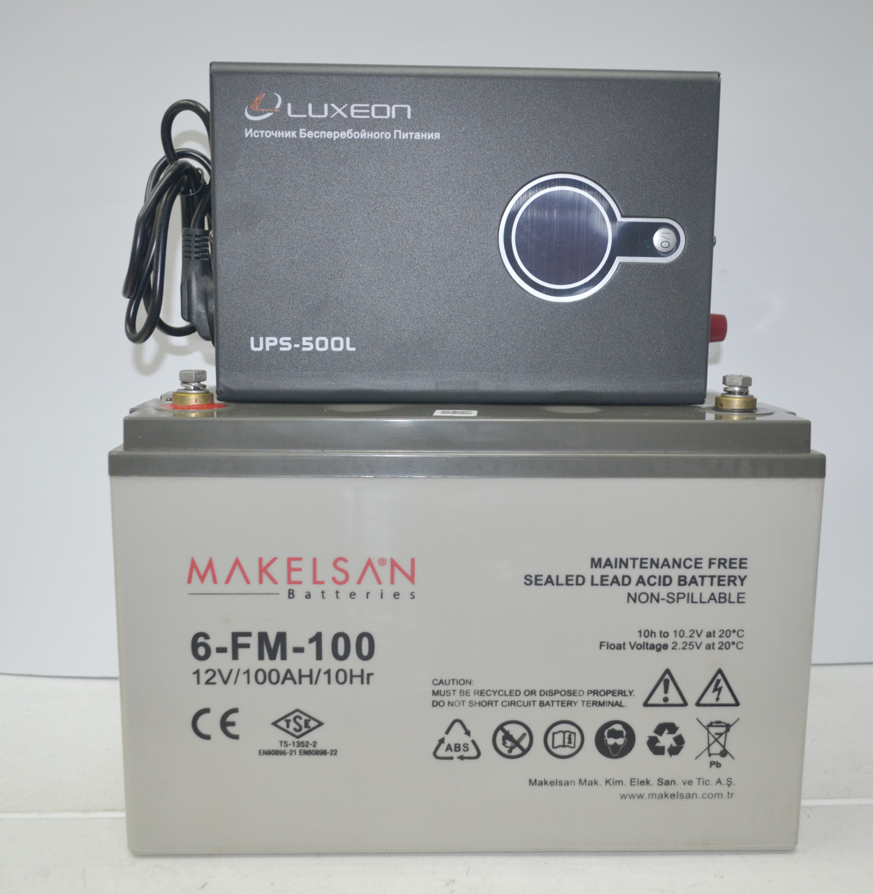 Комплект резервного питания ИБП Luxeon UPS-500L + АКБ 6-FM-100 100Ah для 7-12ч работы газового ...