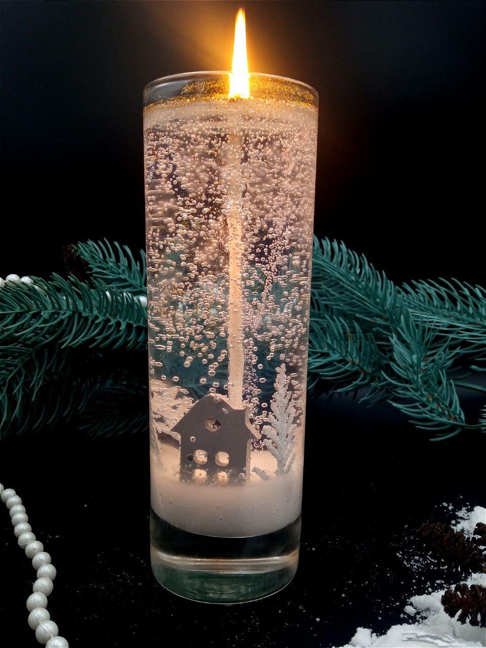 Гелева свічка Чародійка новорічна висока з хатинкою Id 819875588 ціна 280 ₴ купити на Prom Ua