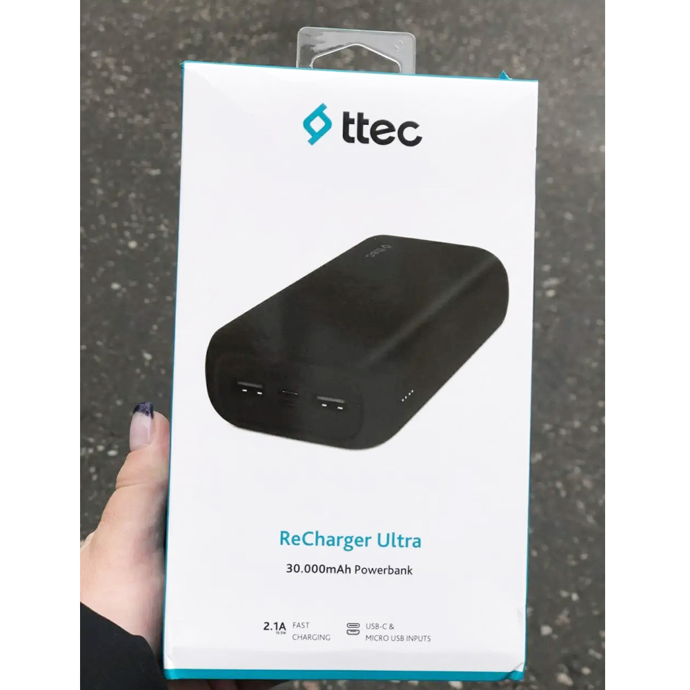 Купити Павербанк Powerbank TTEC ReCharger Ultra 30000MAh, чорний колір ...