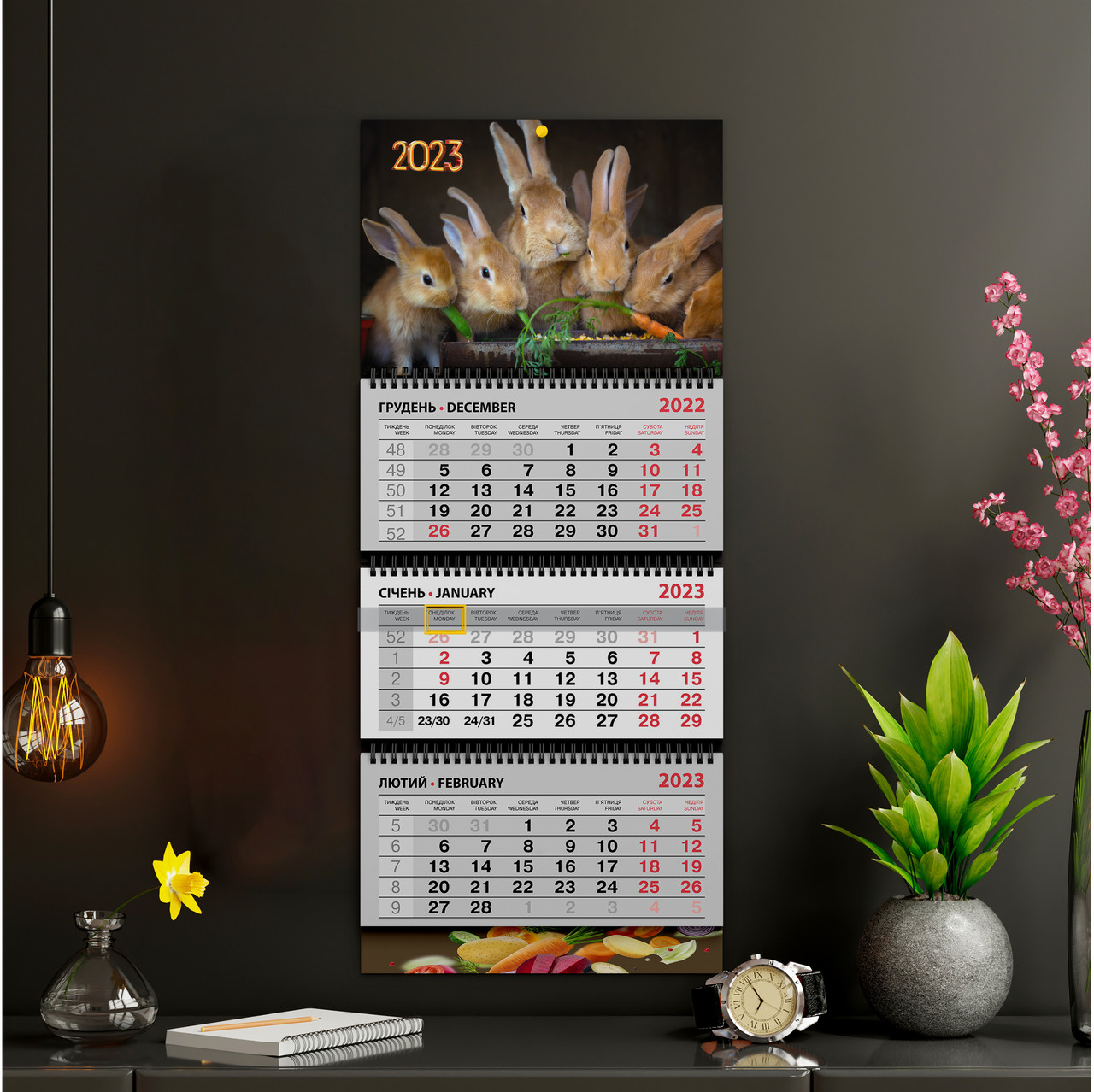 Квартальний Календар на 2023 Рік Кролики — Купити Недорого на Bigl Ua